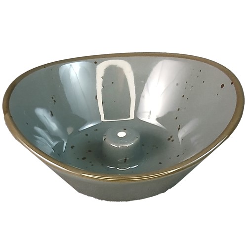 Grey Oval Ceramic Incense Burner