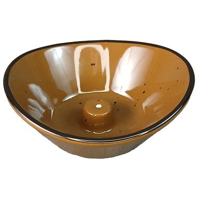 Brown Oval Ceramic Incense Burner